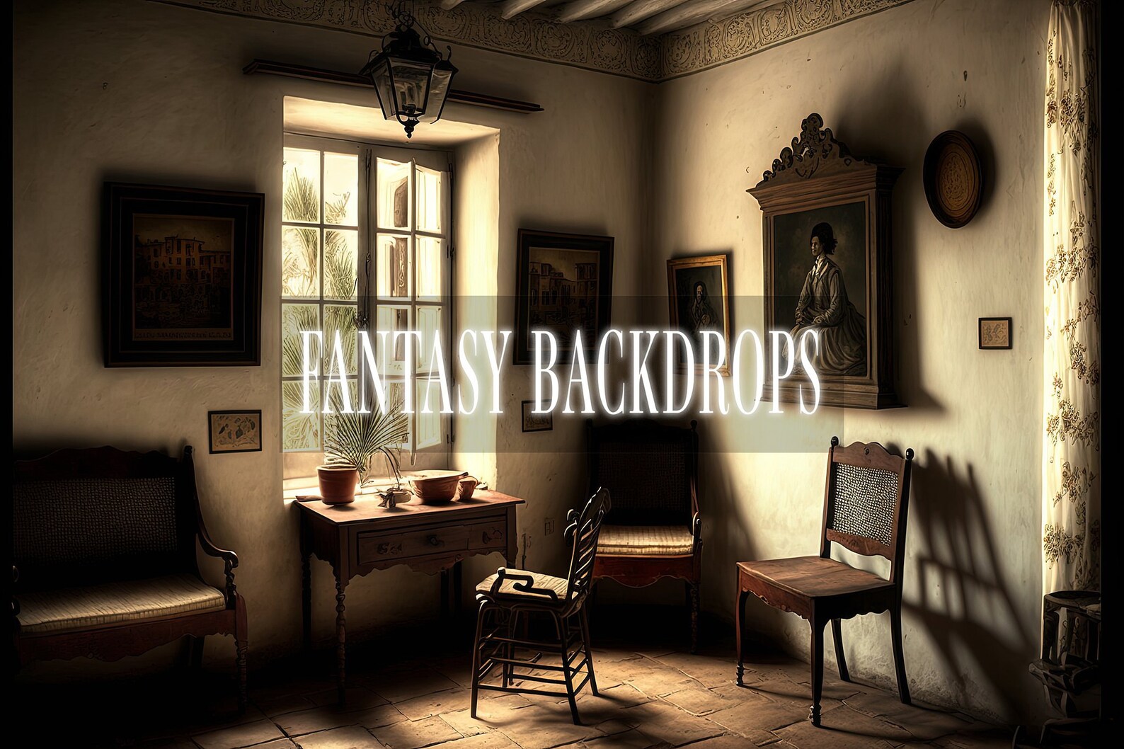 Colonial Rooms Digital Backdrops, Portrait Backdrop Overlays, Studio ...