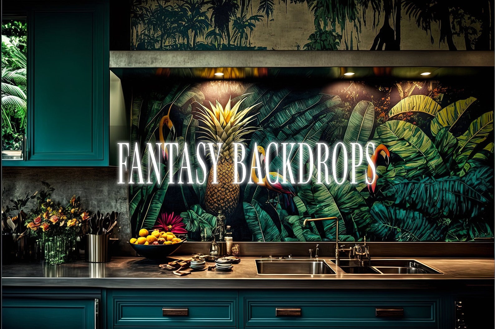 Exotic Kitchens Digital Backdrops, Portrait Backdrop Overlays, Studio ...