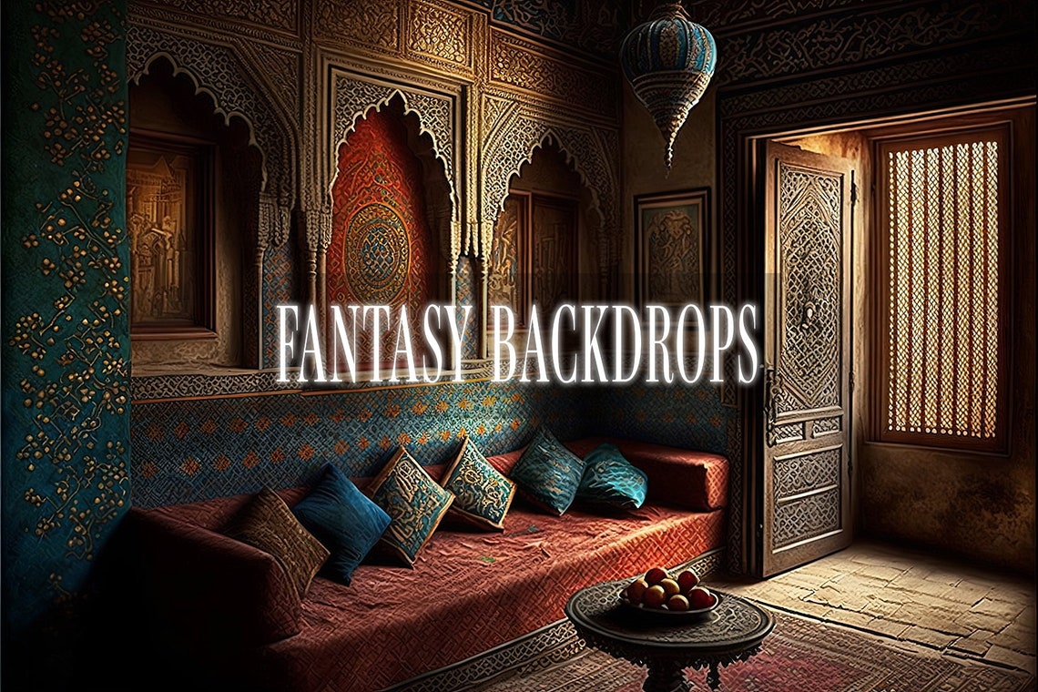 Middle Eastern Rooms Digital Backdrops, Portrait Backdrop Overlays ...
