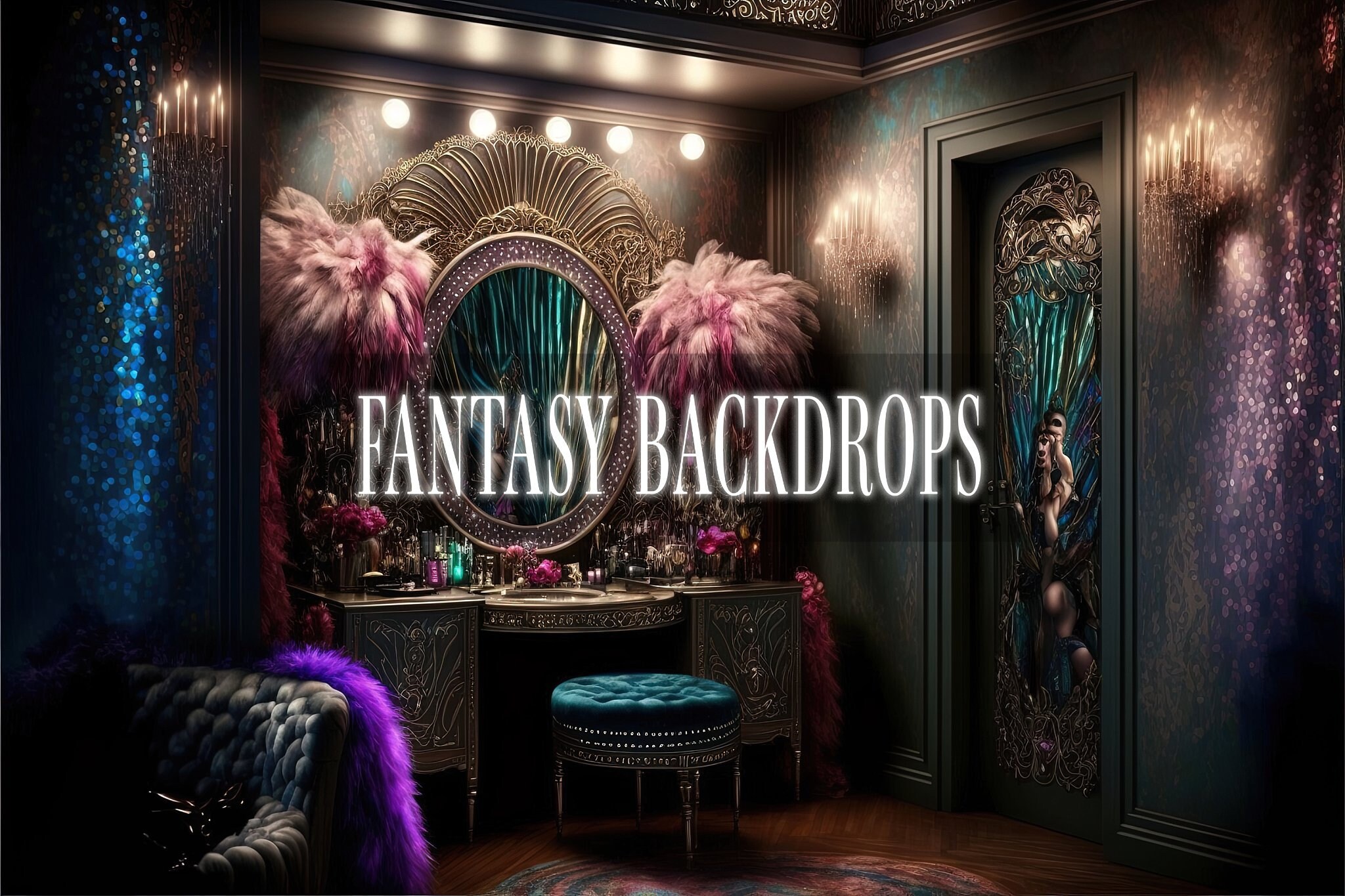 GLAM Dressing Rooms Digital Backdrops, Portrait Backdrop Overlays ...