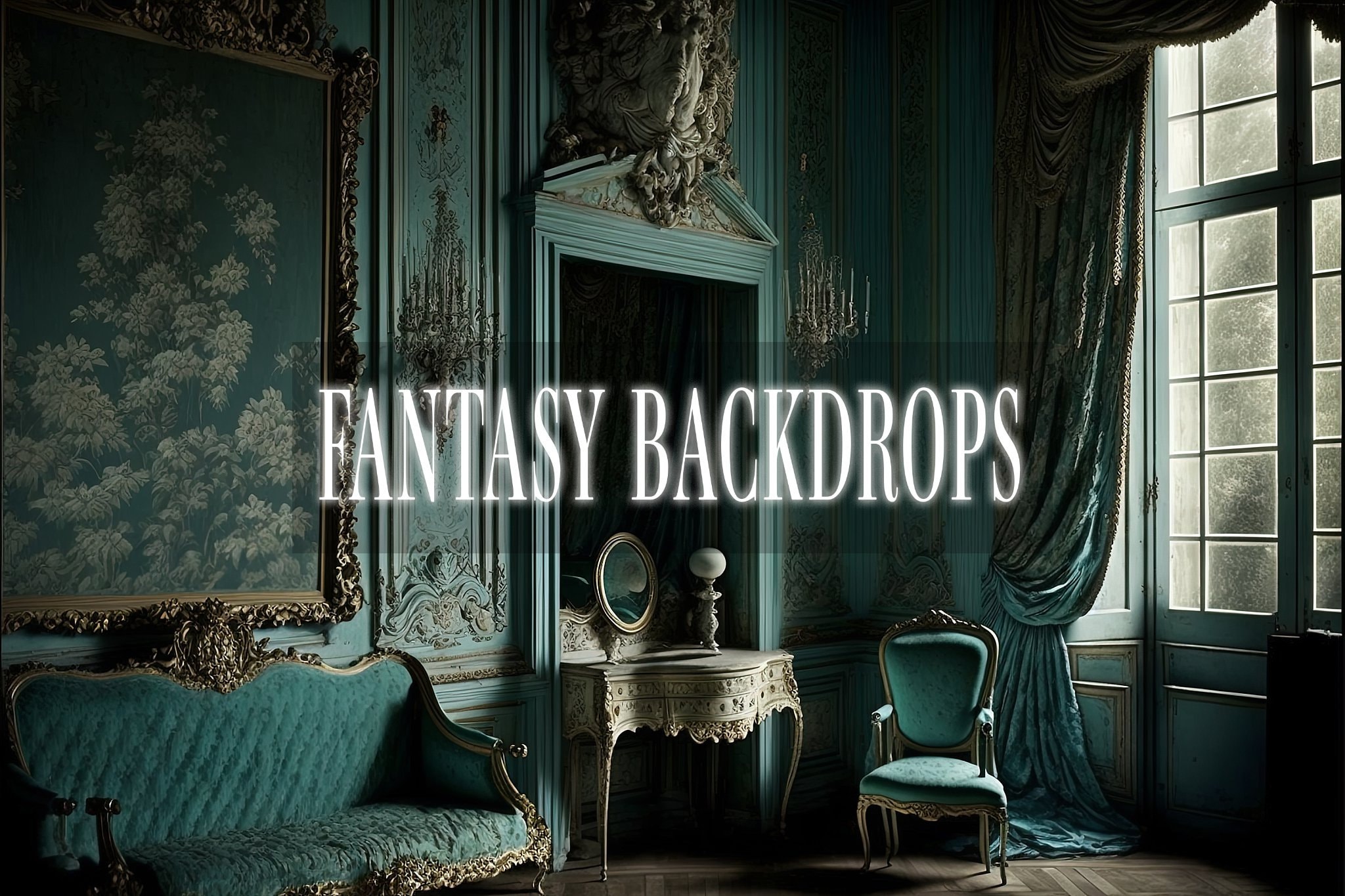 Baroque Rooms Digital Backdrops, Portrait Backdrop Overlays, Studio ...