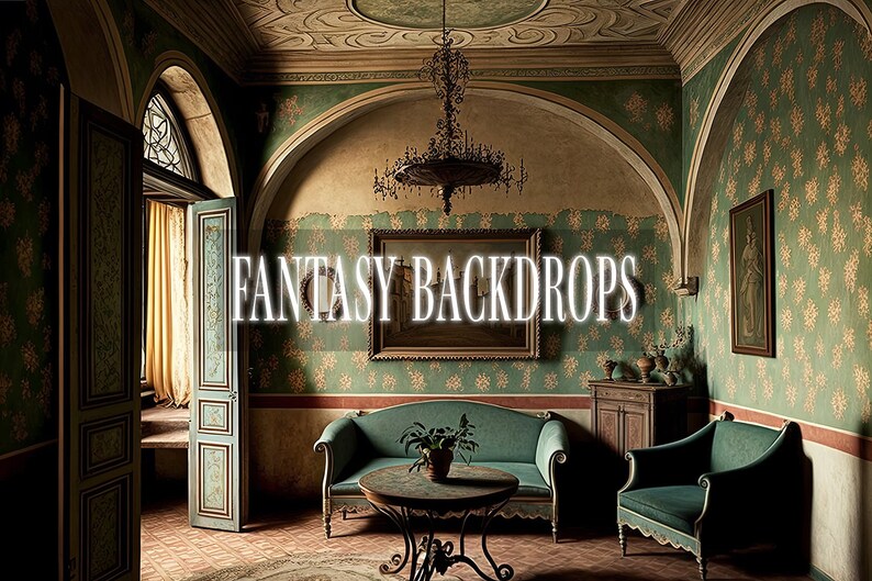 Mediterranean Rooms Digital Backdrops, Portrait Backdrop Overlays ...