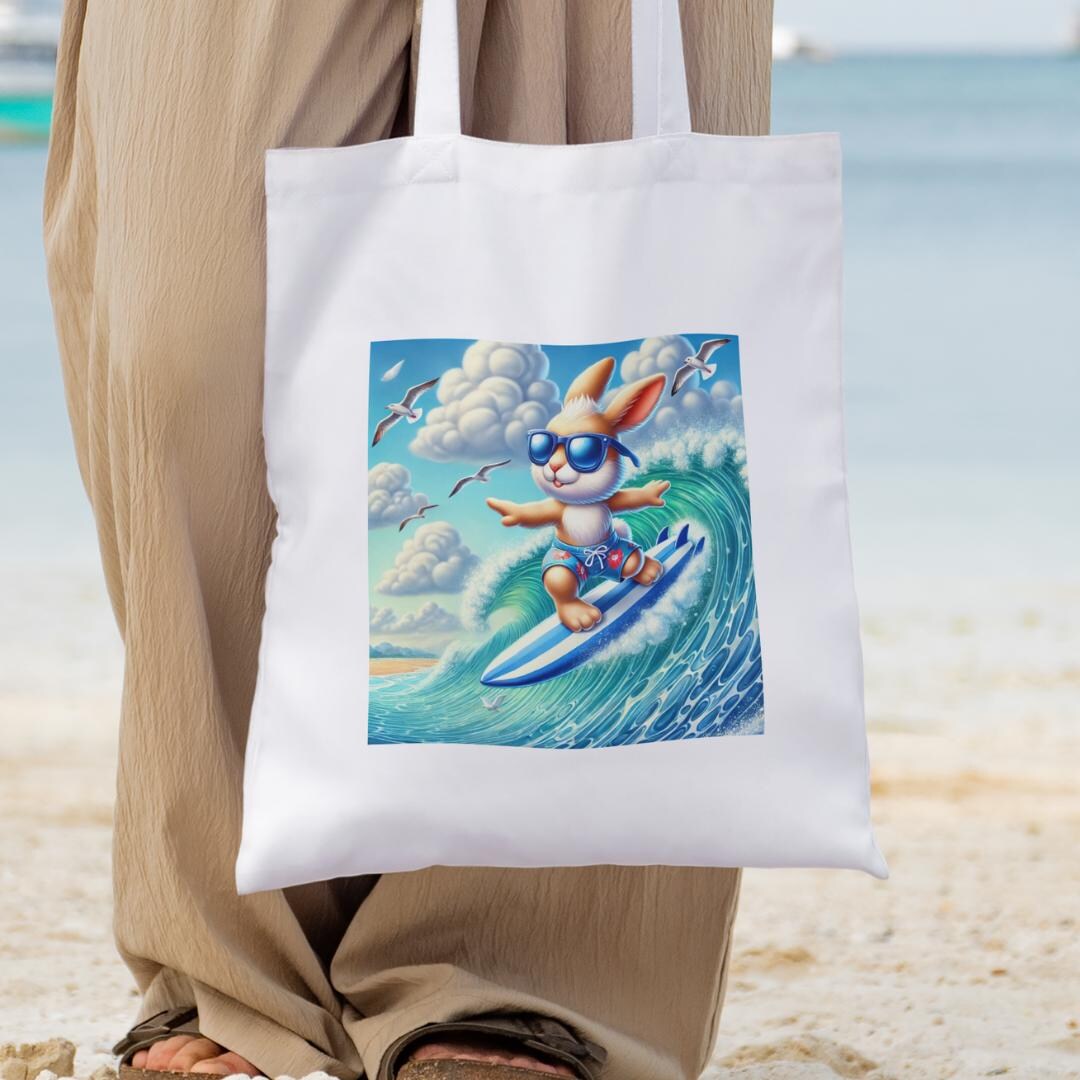 Australian Easter Bunny on Surfboard While Surfing, Digital File for ...