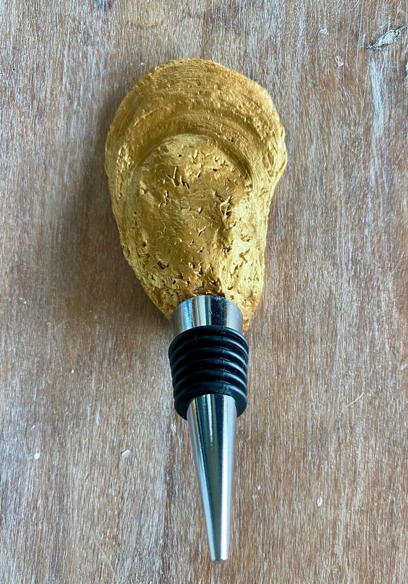 Custom Oyster Shell Wine Cork: Hand-painted Coastal Gift - Etsy