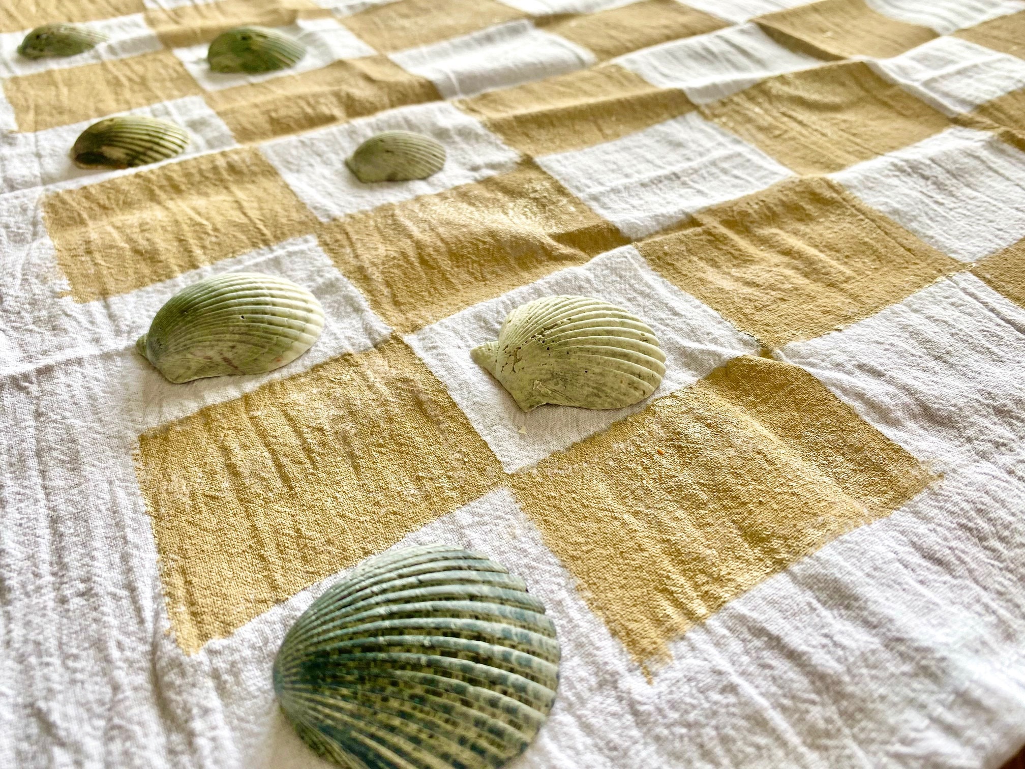 Checkers Set, Beach Game Set, Outdoor Game; Hand-painted, Tea Towel ...