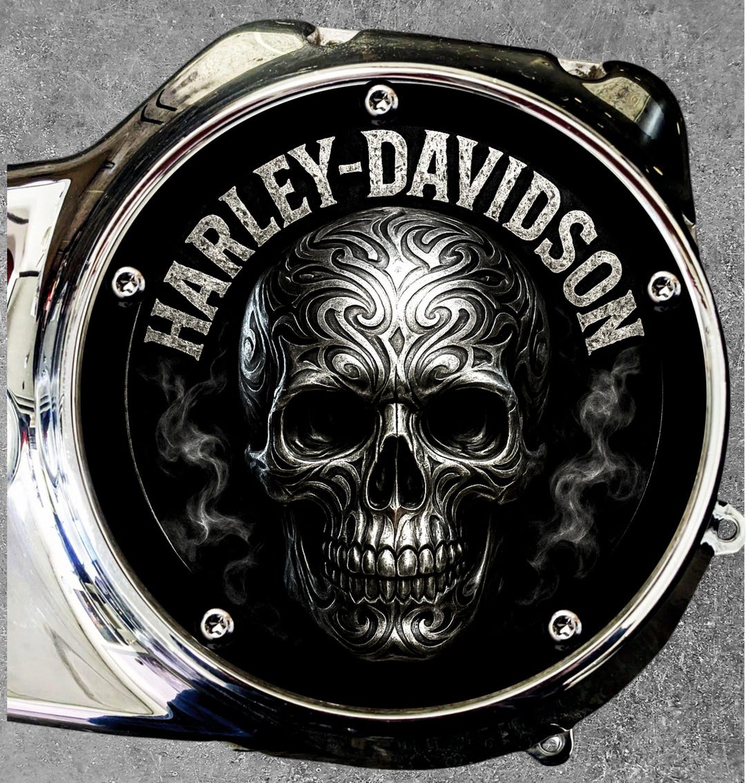 Harley Davidson Derby Cover Unique Custom Design Skull Badass - Etsy