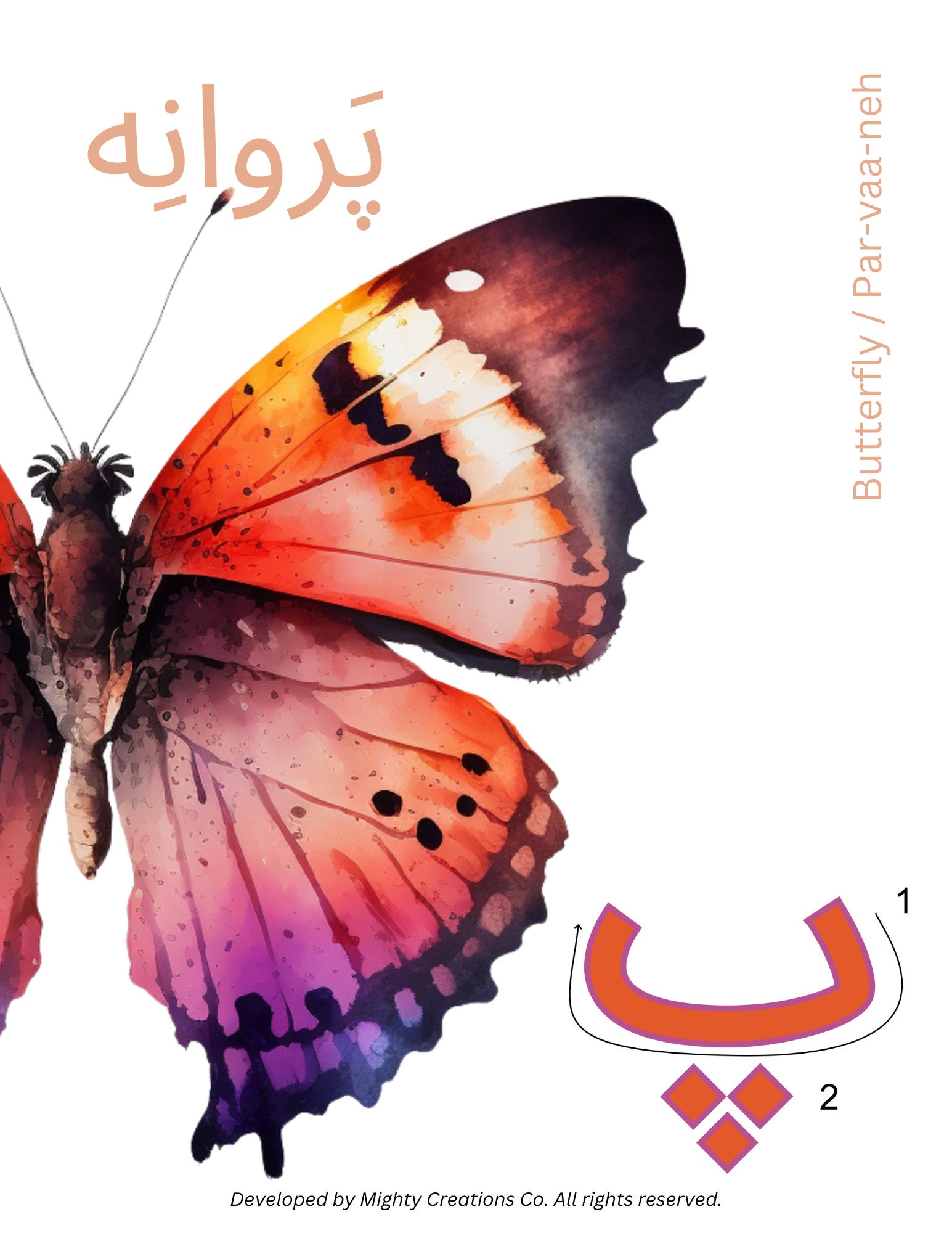 Farsi/persian Alphabet Digital Printable Posters With Animal Images - Etsy