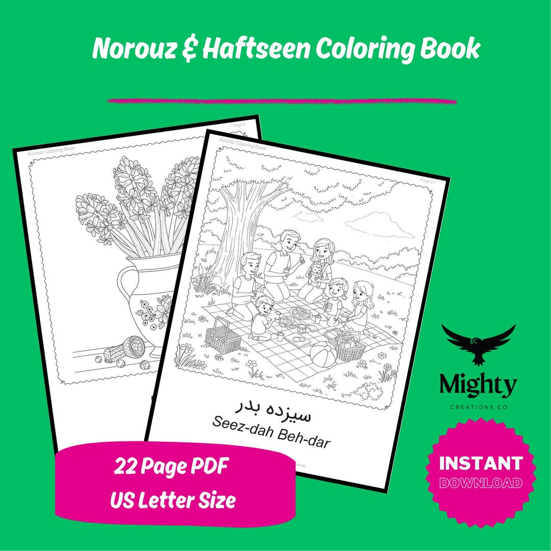Norouz and Haft-seen Coloring Book – 22 Pages of Persian New Year ...