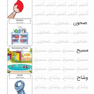 Arabic Alphabet Placement in Vocabulary Writing Digital Printable ...