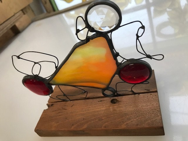 Stained Glass Primordial Fish on a Stand - Etsy