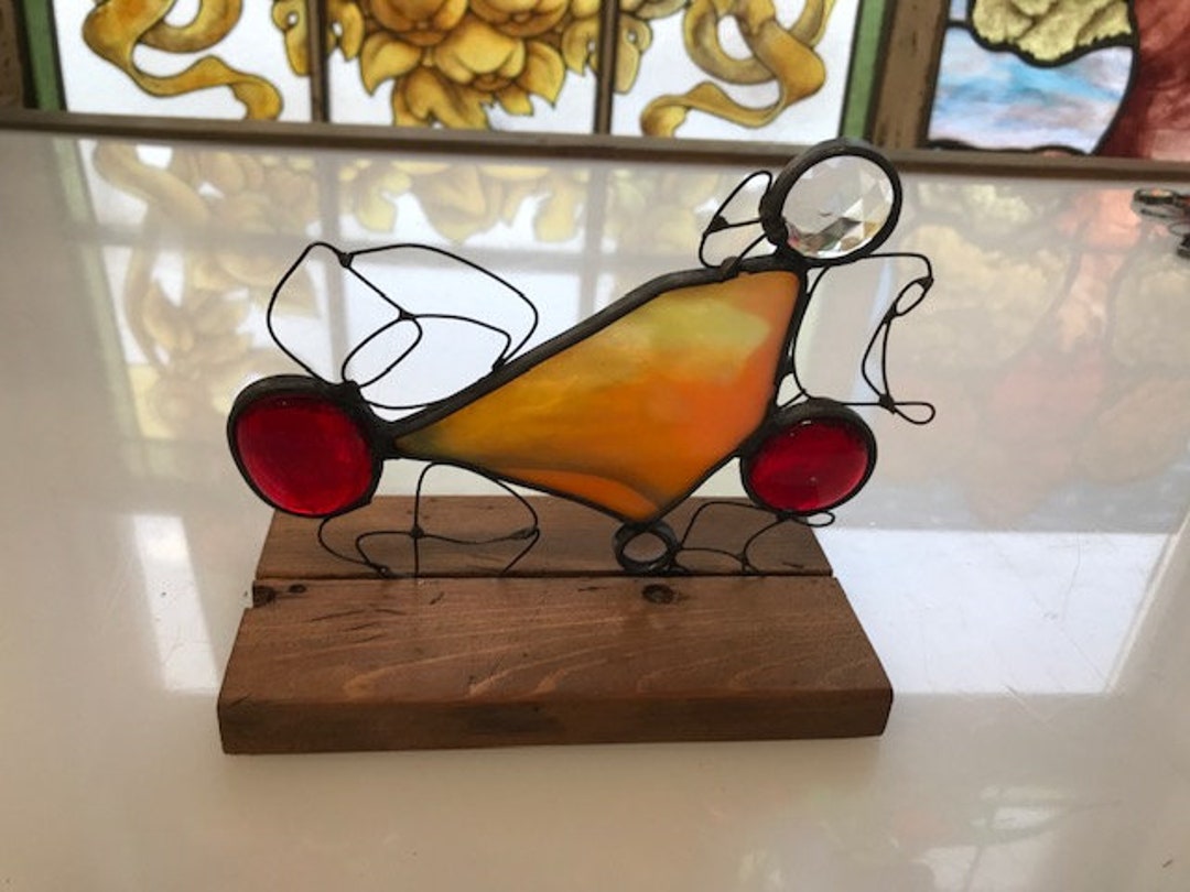 Stained Glass Primordial Fish on a Stand - Etsy