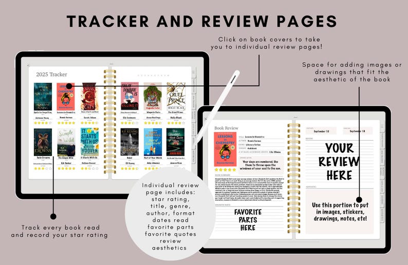2025 Digital Reading Journal Templates - Compatible With Goodnotes ...