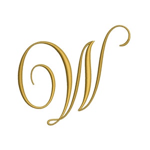 Herend Style Monogram Letter W – Machine Embroidery Design, 4x4 Inch ...
