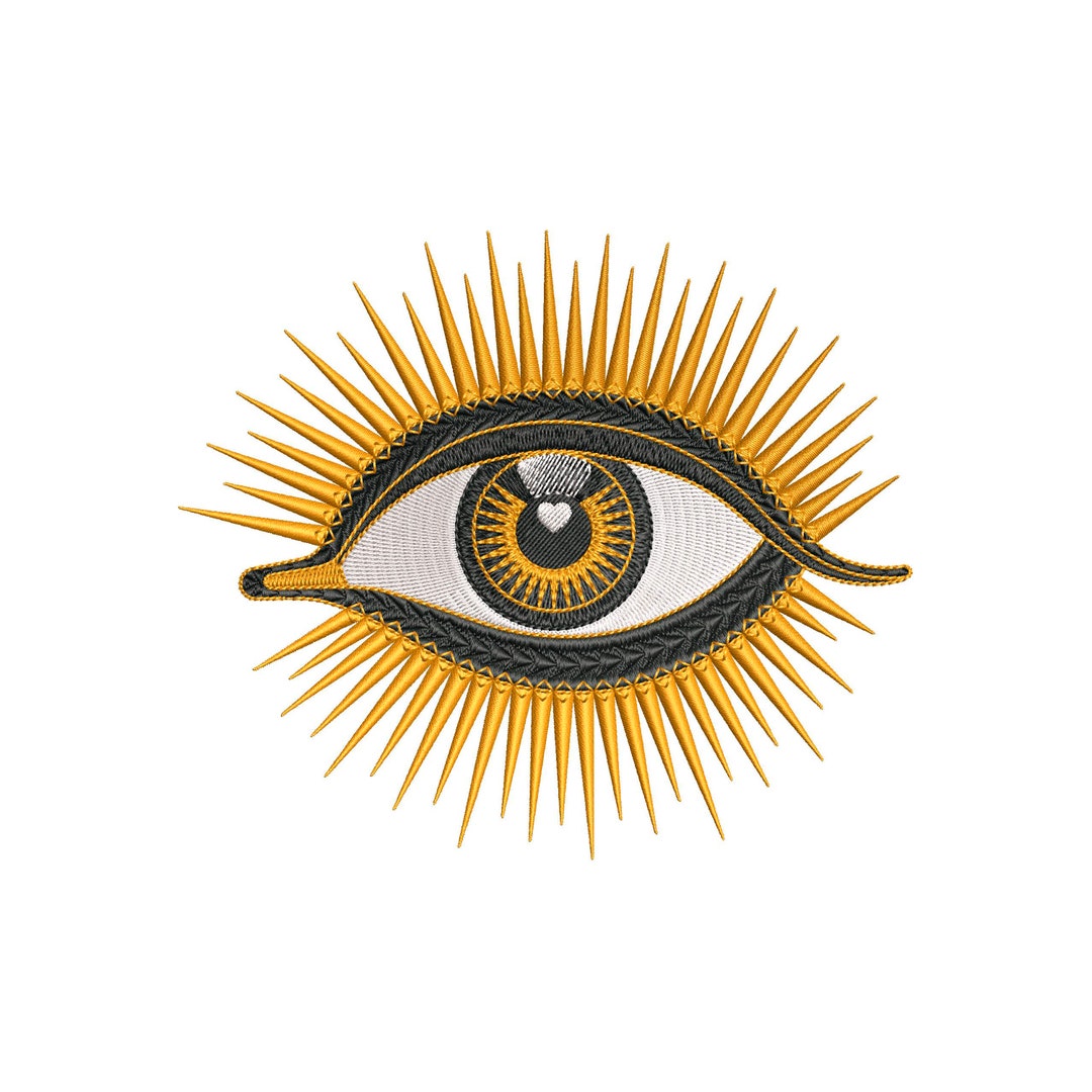All-seeing Eye Embroidery Design – Black and Gold, 5x7 Inch Hoop ...