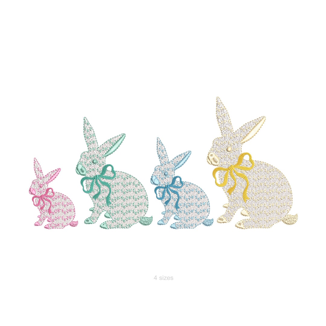 Easter Bunny With Bow - 4 Sizes - Easter Rabbit With Bow - Easter Hare ...