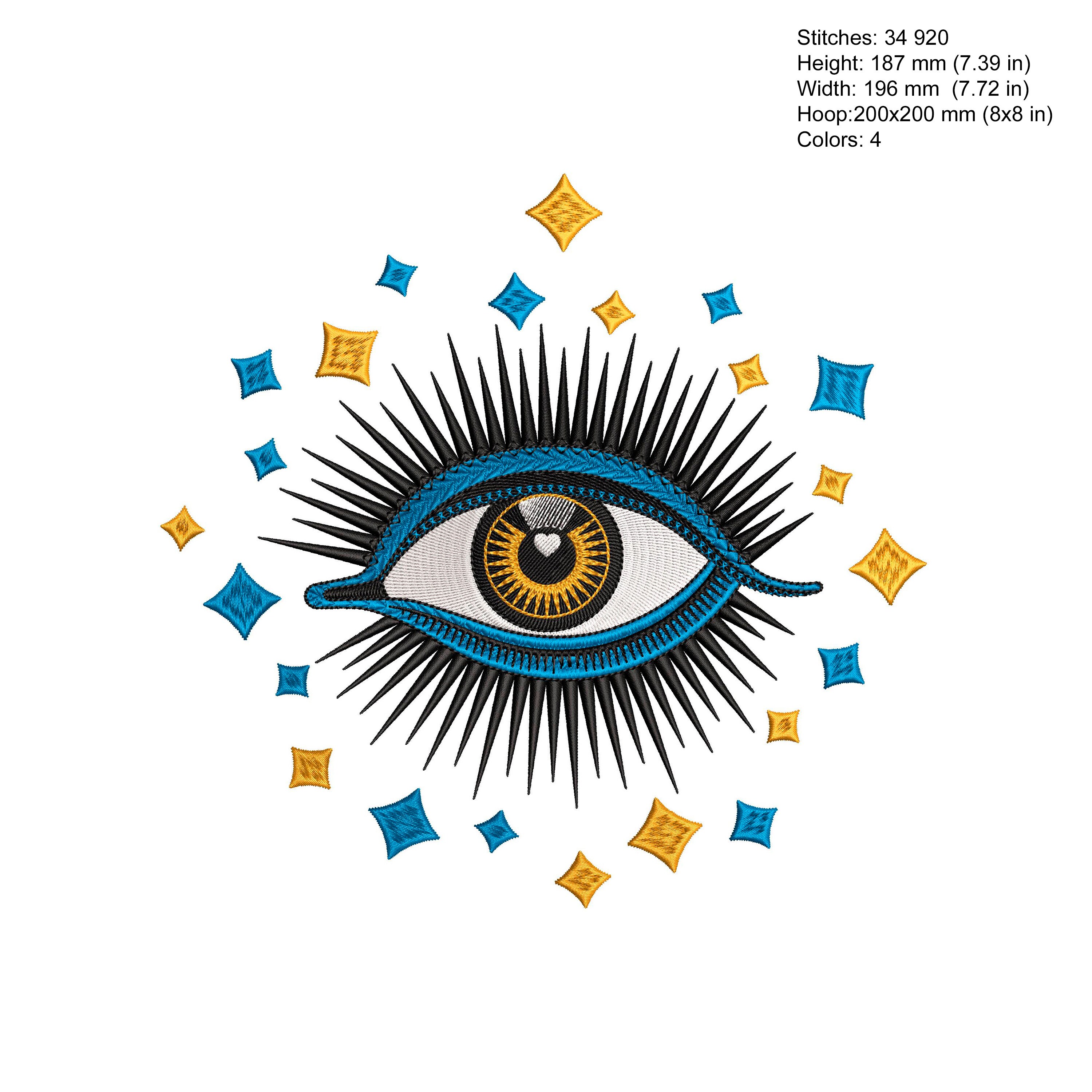 All-seeing Eye - 8x8 Inch Hoop - God Eye Machine Embroidery Design ...