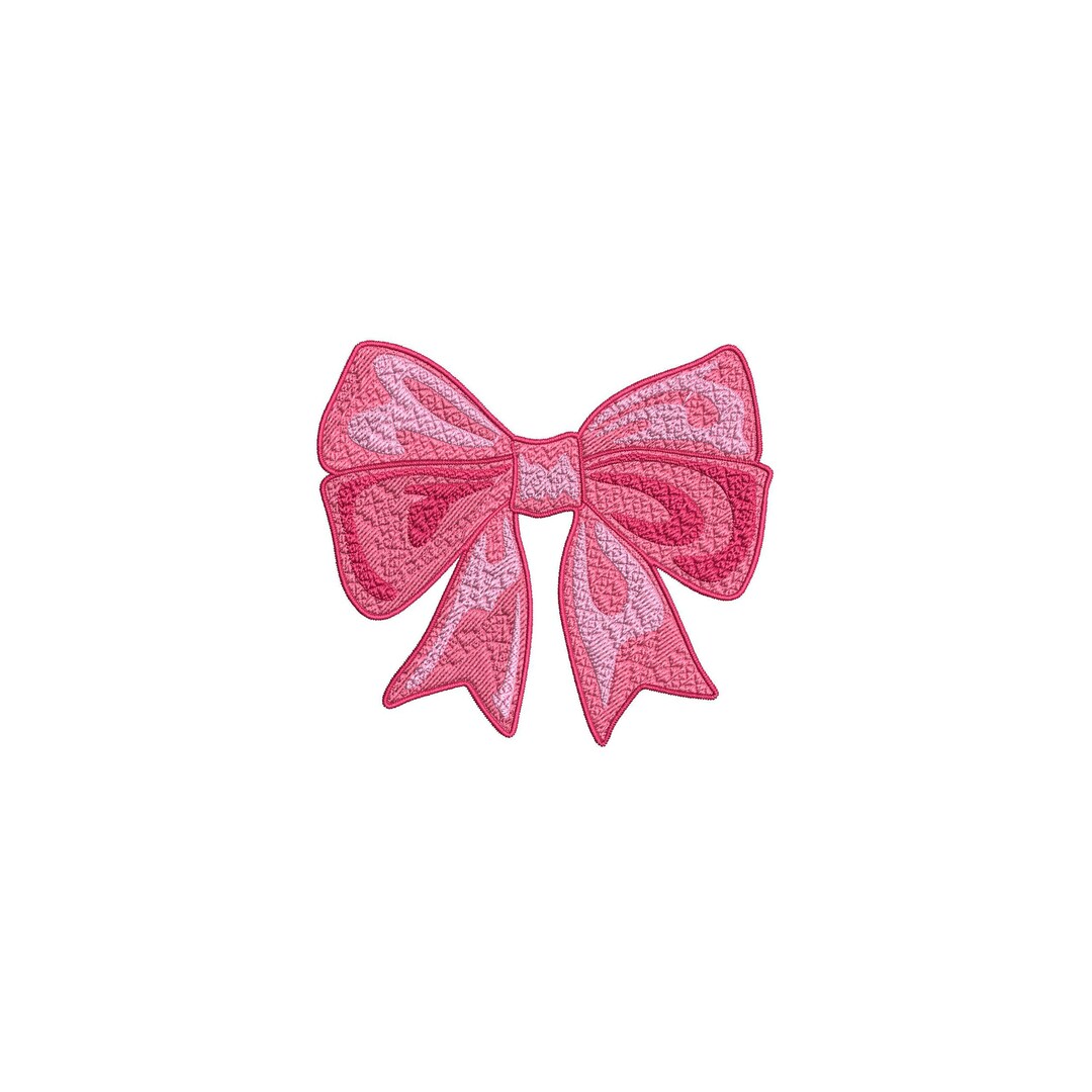 Pink Bow Embroidery Design – Mini Bow Tie Pattern, 3 Sizes (instant ...