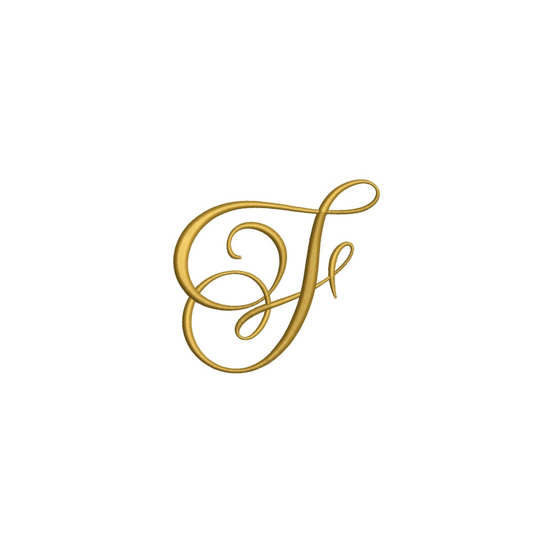 Herend Style Monogram Letter F – Machine Embroidery Design, 4x4 Inch ...