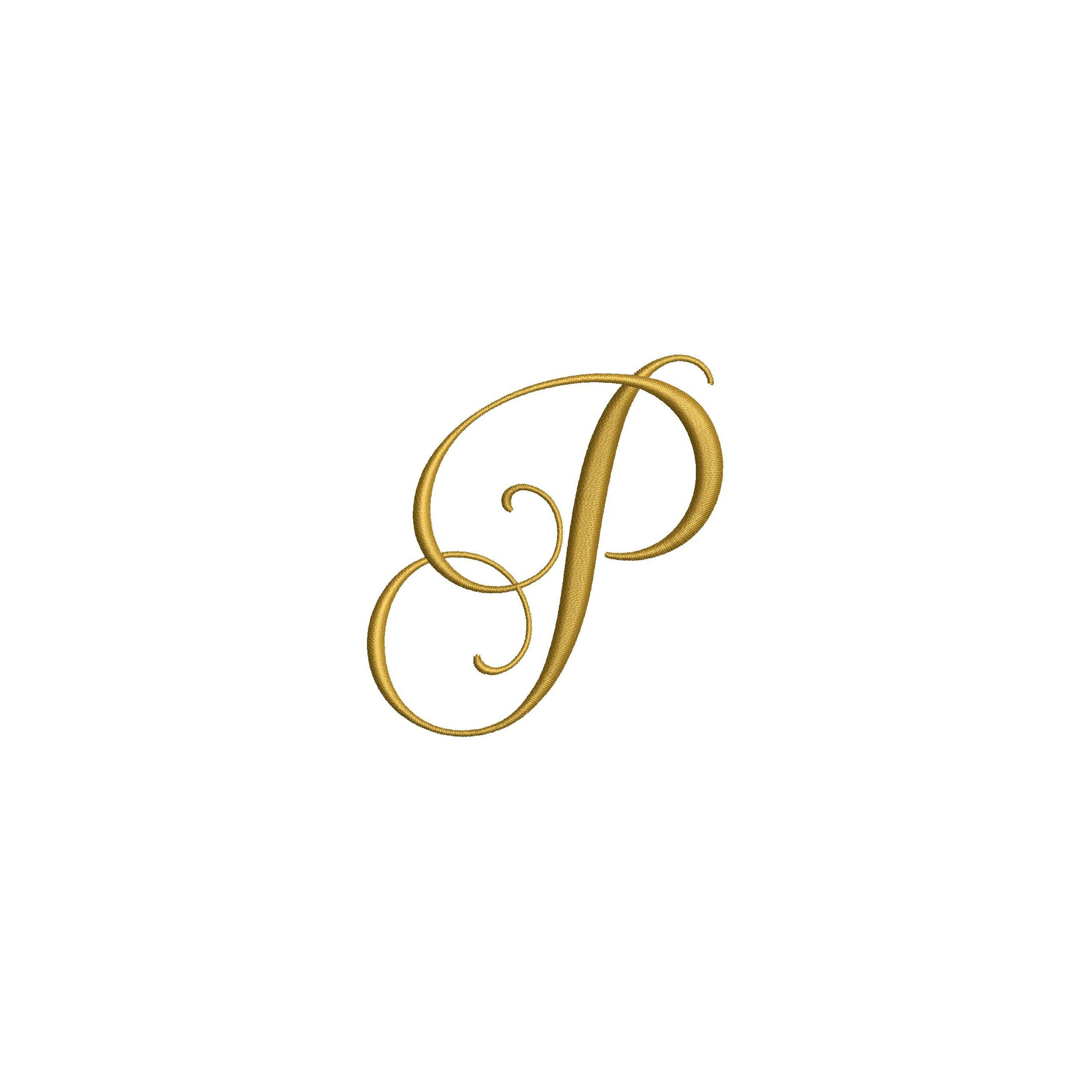 Herend Style Monogram Letter P – Machine Embroidery Design, 4x4 Inch ...