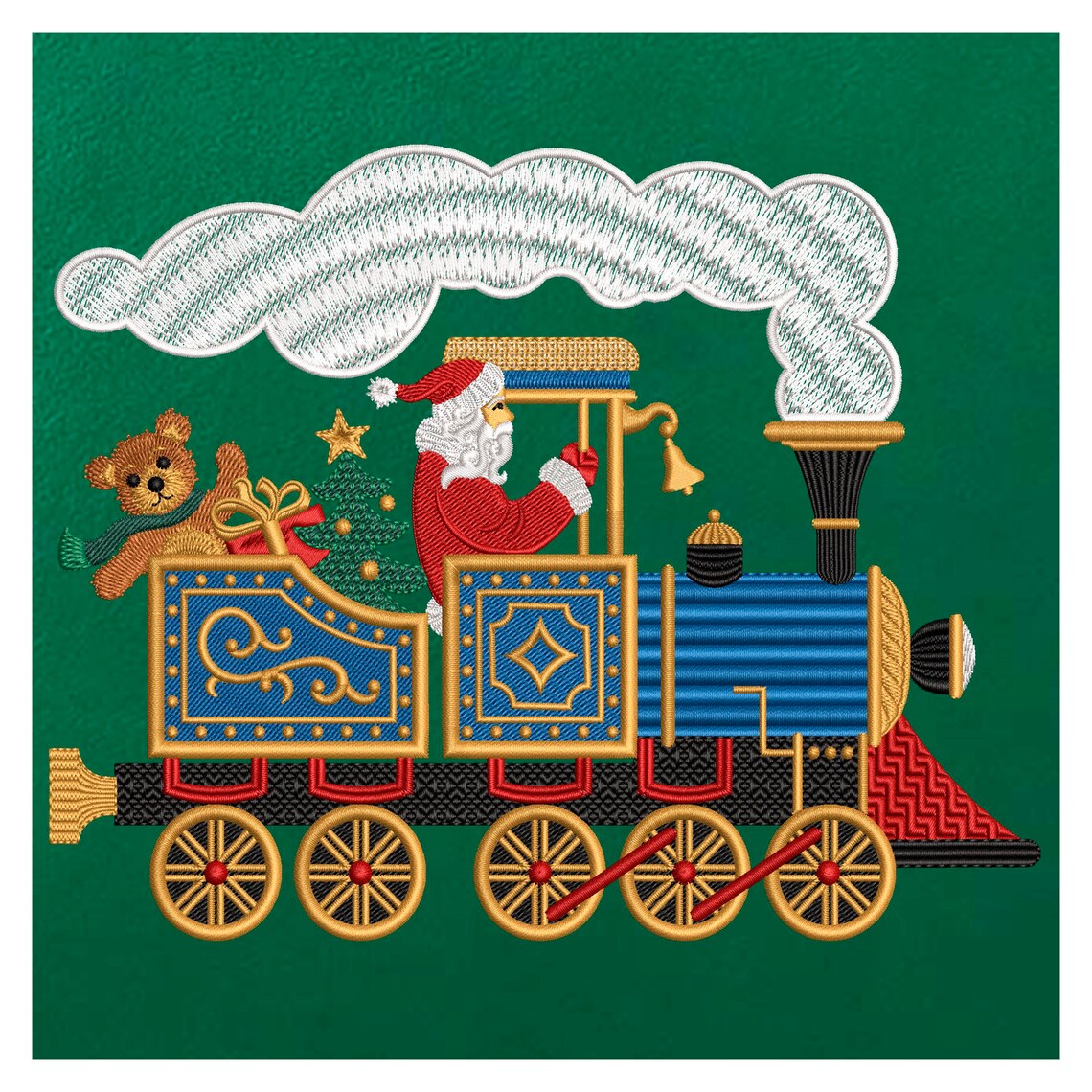 Multicolor Santa's Polar Express Embroidery Design – Christmas Train ...