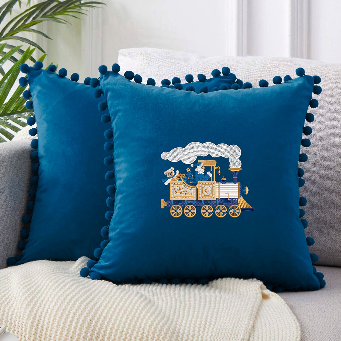 Santa's Polar Express Machine Embroidery Design – Christmas Train, 8x8 ...