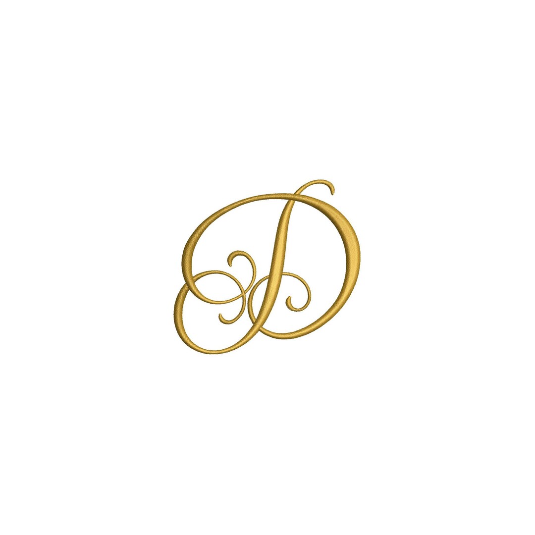 Herend Style Monogram Letter D – Machine Embroidery Design, 4x4 Inch ...