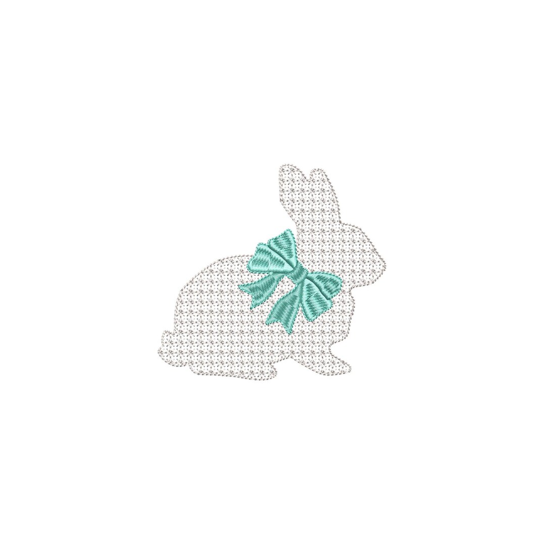 White Rabbit With Mint Bow - 3 Sizes - Easter Rabbit With Tie Bow ...
