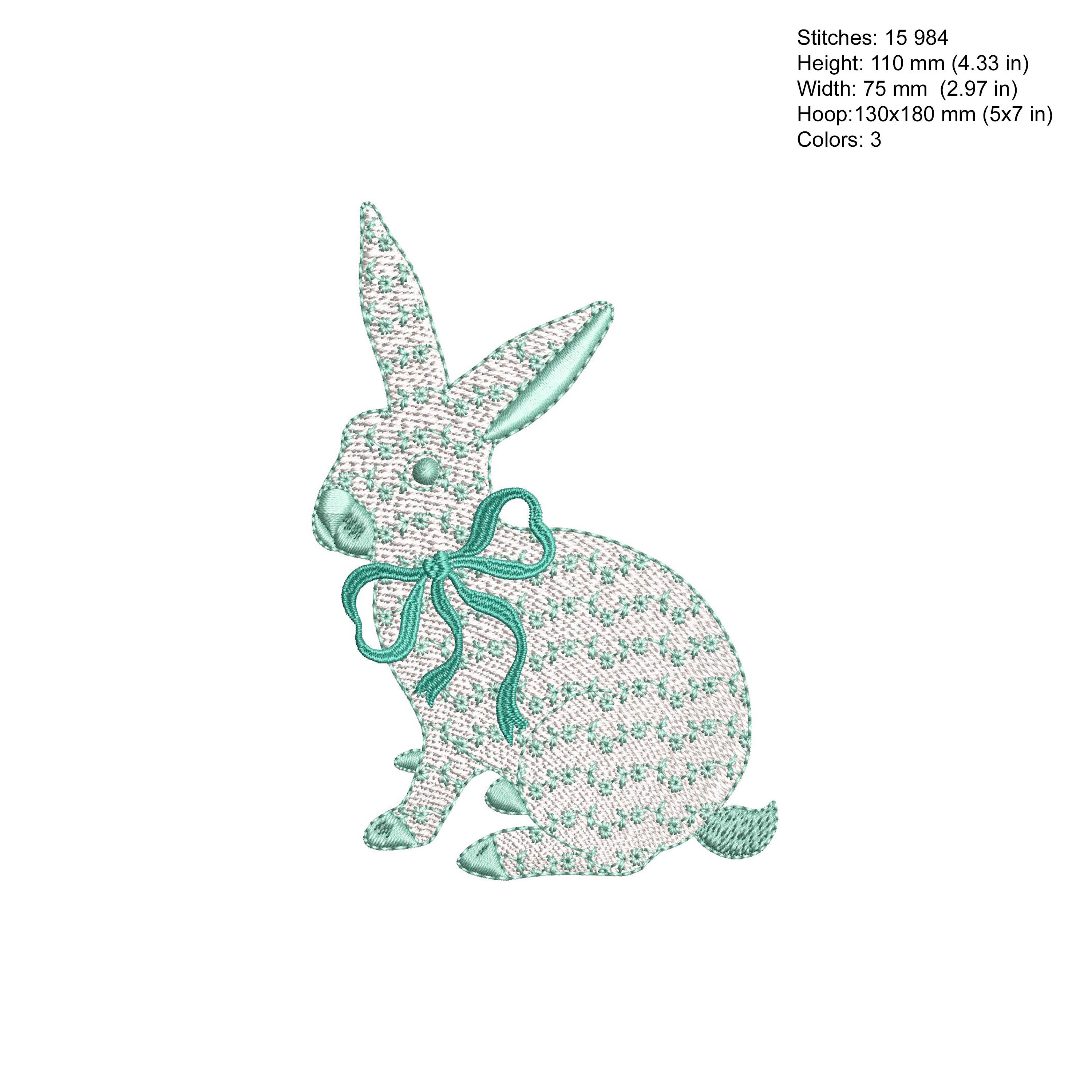 Easter Bunny With Bow - 4 Sizes - Easter Rabbit With Bow - Easter Hare ...