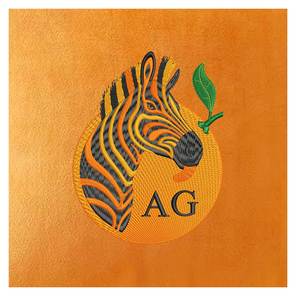 Orange 3 Sizes Orange With Zebra Machine Embroidery Design - Etsy