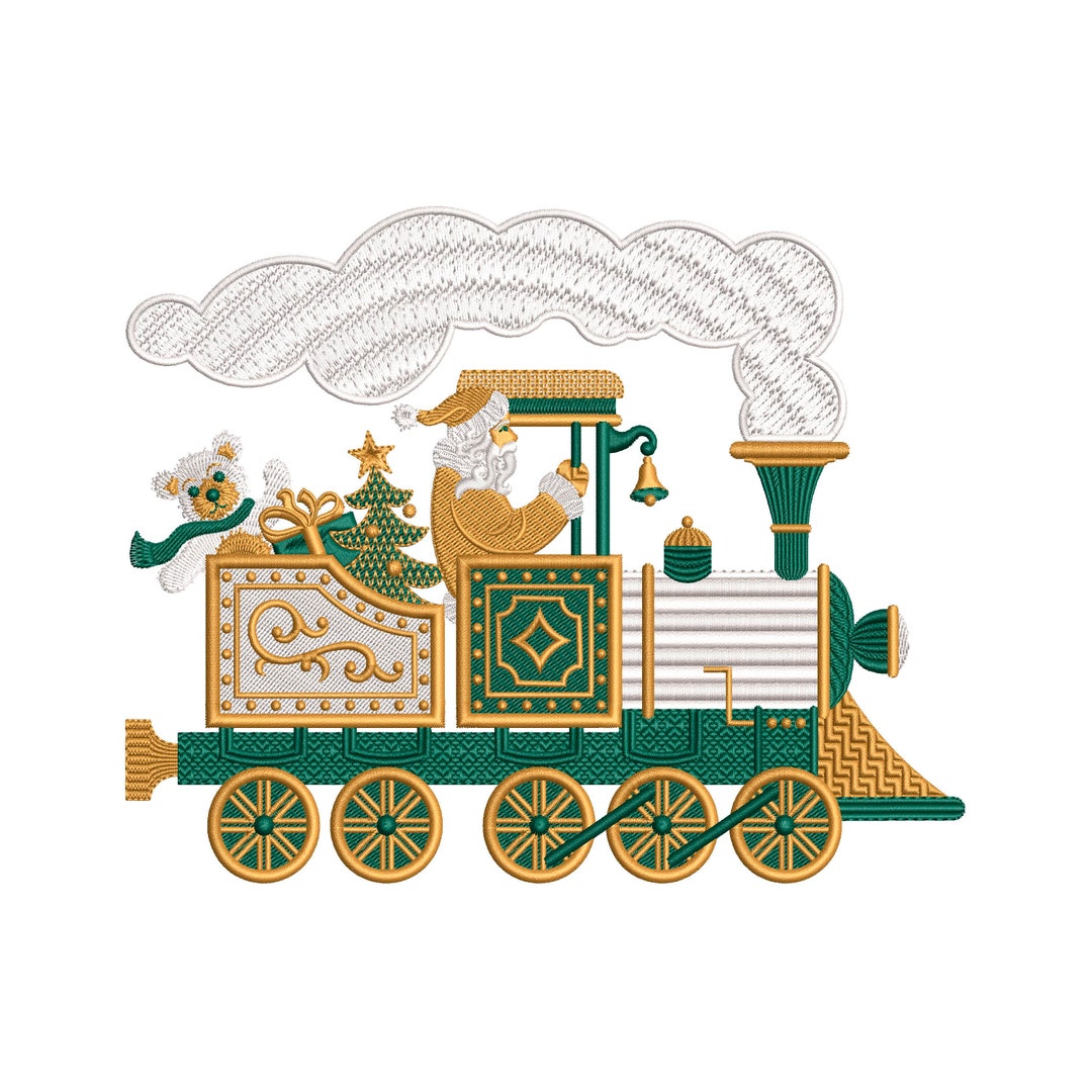 Santa's Polar Express - 8x8 Inch Hoop - Green Collection - Сhristmas ...