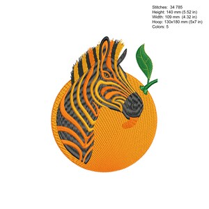Orange - 3 Sizes - Orange With Zebra Machine Embroidery Design - Zebra ...