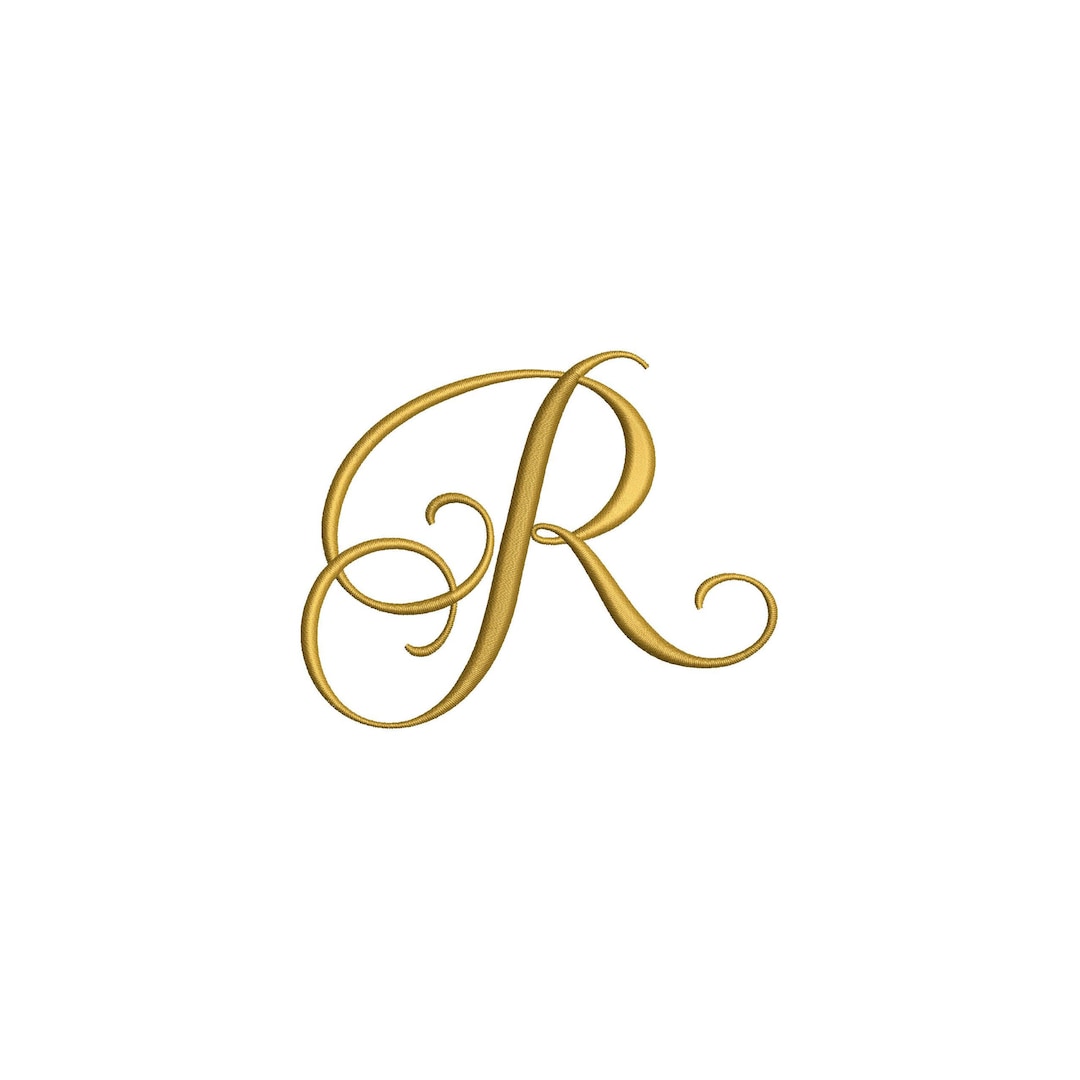 Herend Style Monogram Letter R – Machine Embroidery Design, 4x4 Inch ...