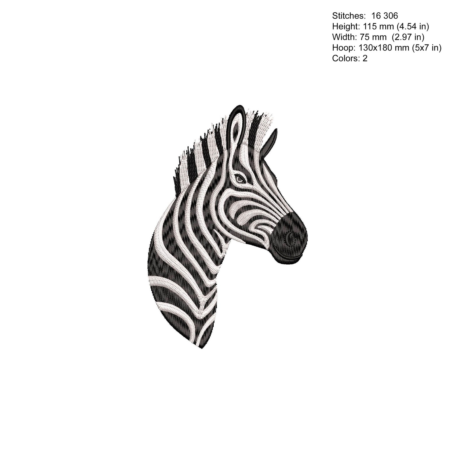 Zebra - 3 Sizes - Zebra Machine Embroidery Design - Zebra Embroidery ...