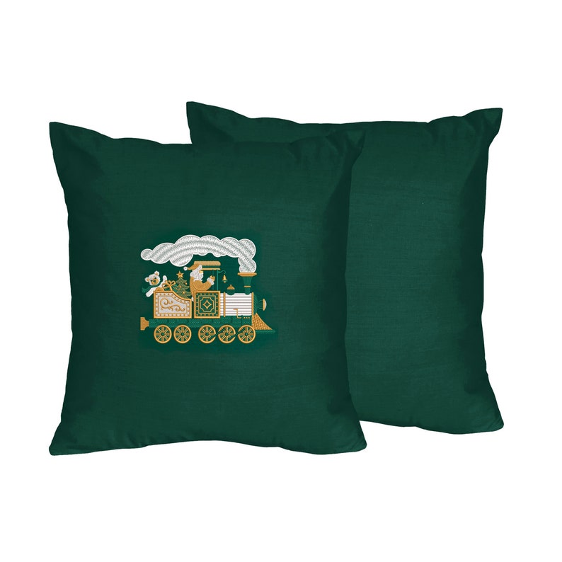 Green Santa's Polar Express Embroidery Design – Christmas Train, 8x8 ...
