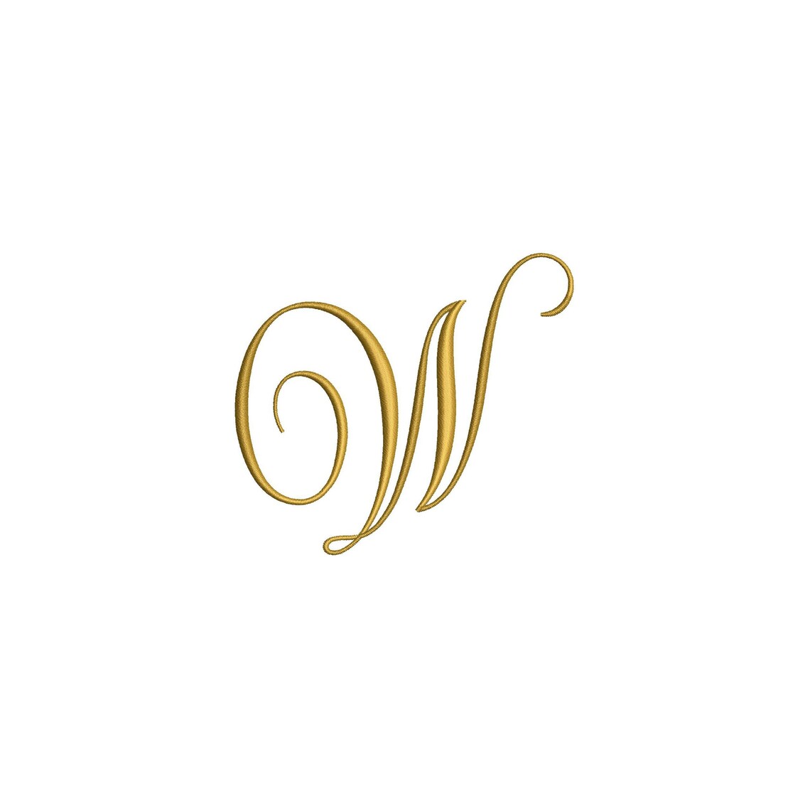 Herend Style Monogram Letter W – Machine Embroidery Design, 4x4 Inch ...