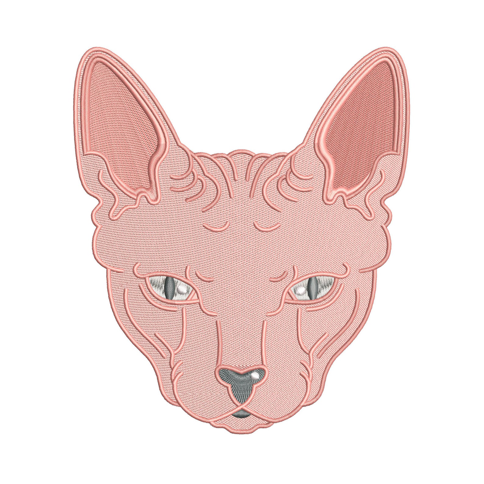 Sphynx сat Machine Embroidery Design - 3 Sizes - Kitten With Gray Eyes ...