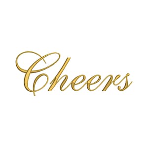 Herend Style Cheers Embroidery Design – Hand Painted Word, 5x7 Inch ...