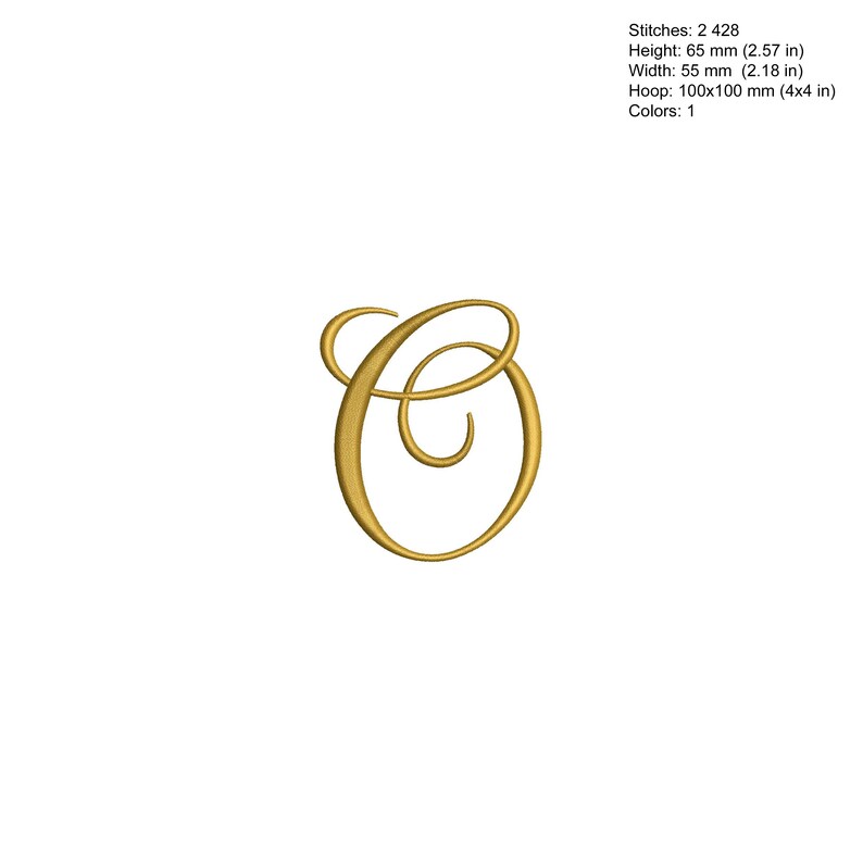 Herend Style Monogram Letter O – Machine Embroidery Design, 4x4 Inch ...