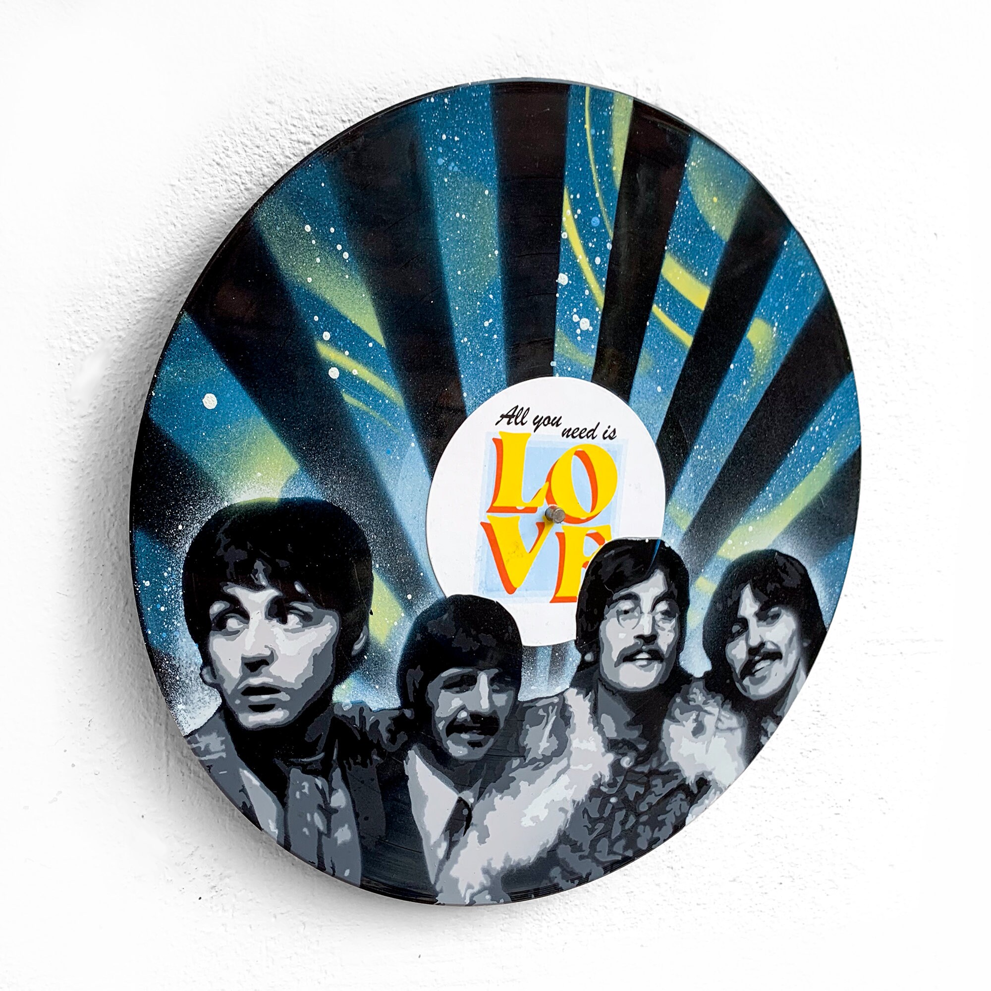 The Beatles Hand Painted Vinyl Record - Etsy