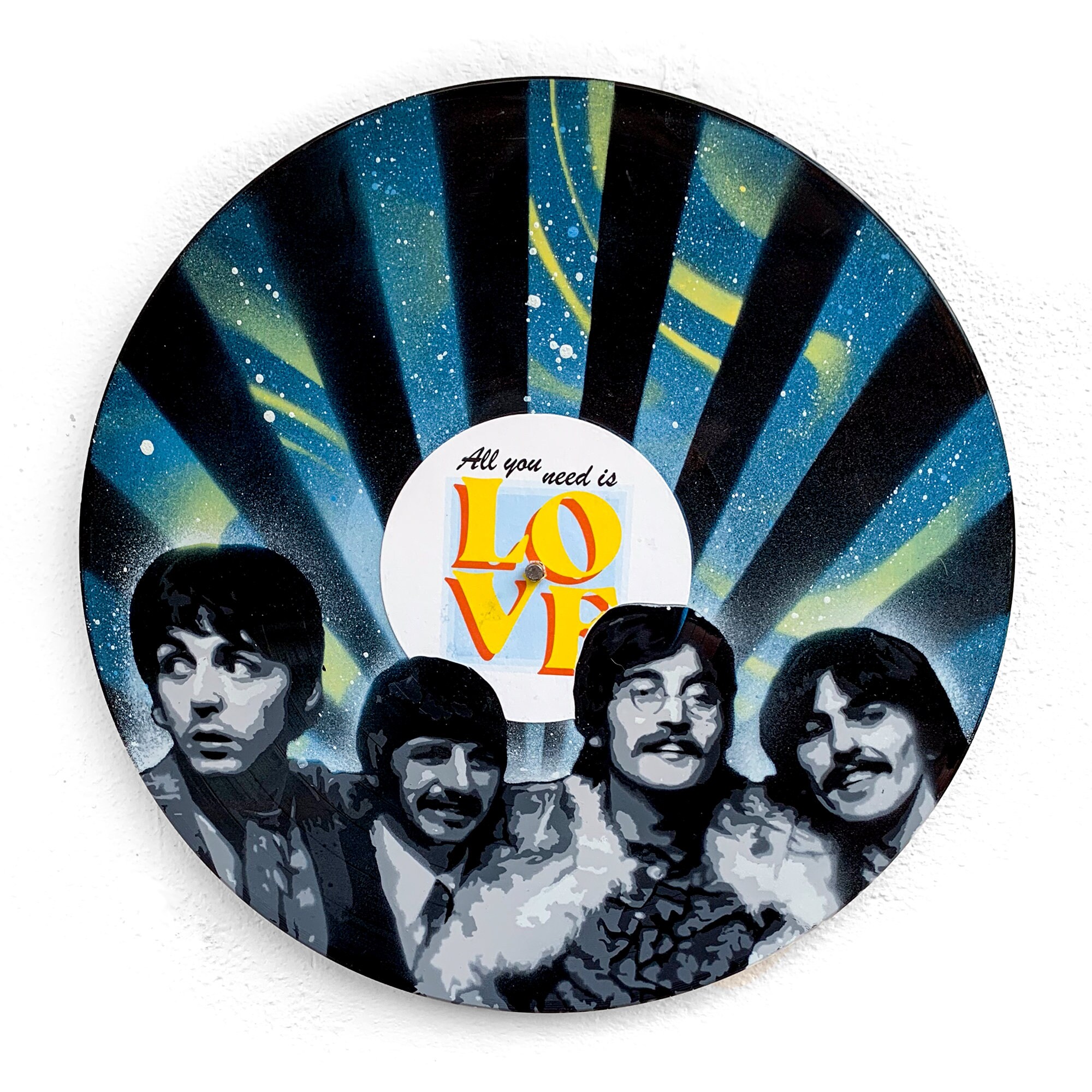 The Beatles Hand Painted Vinyl Record - Etsy