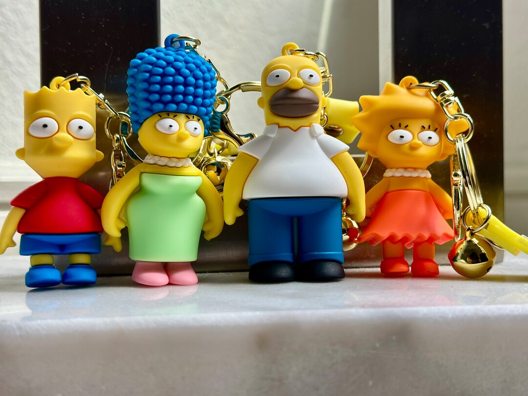 The Simpsons Keychains Pack of 4 Characters homer,marge, Bart and Lisa ...