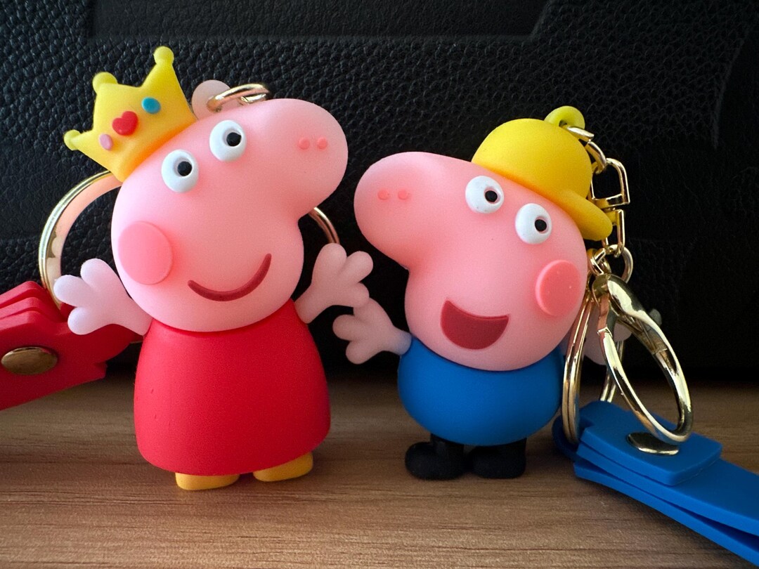 Peppa Pig and George Keychain Set - Etsy