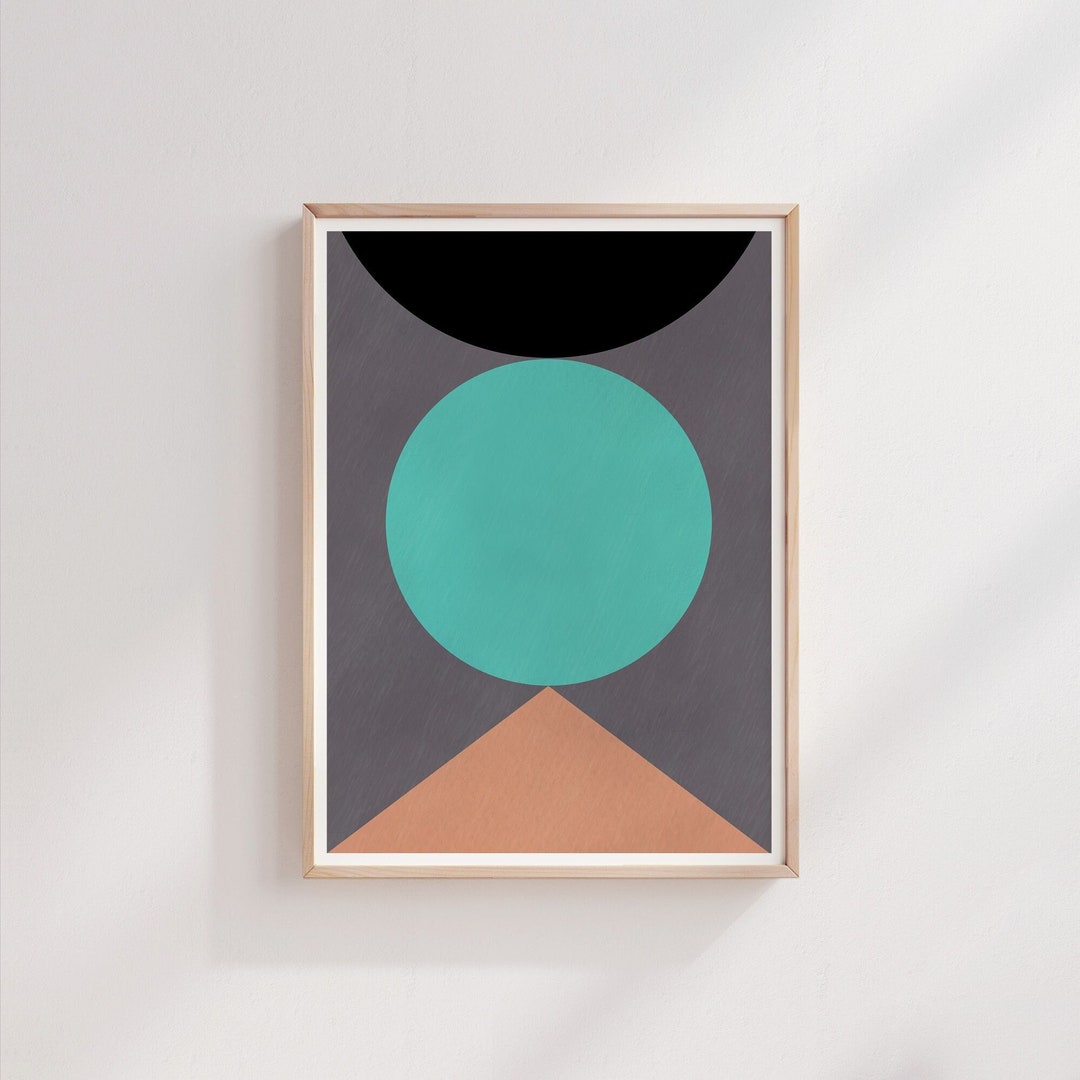 Abstract Earth Art Print, Boho Geometry Poster, Turquoise Giclée Print ...