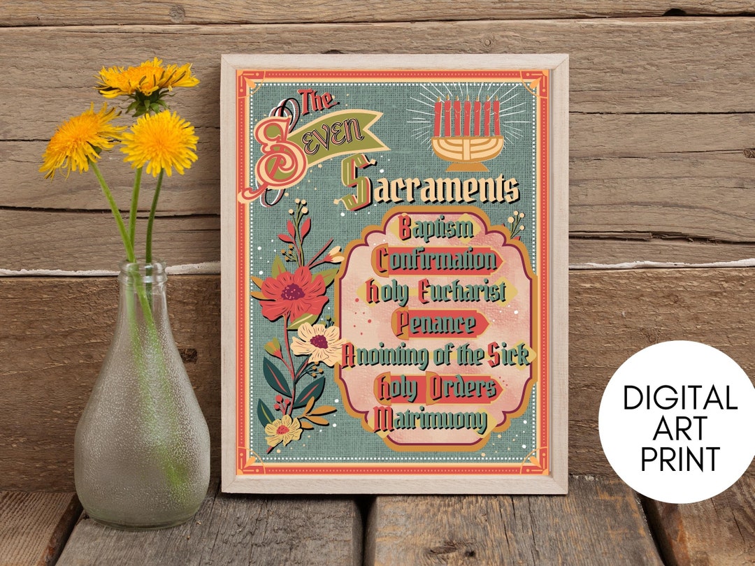 Seven Sacraments Digital Download Printable Vintage Inspired Home Decor ...