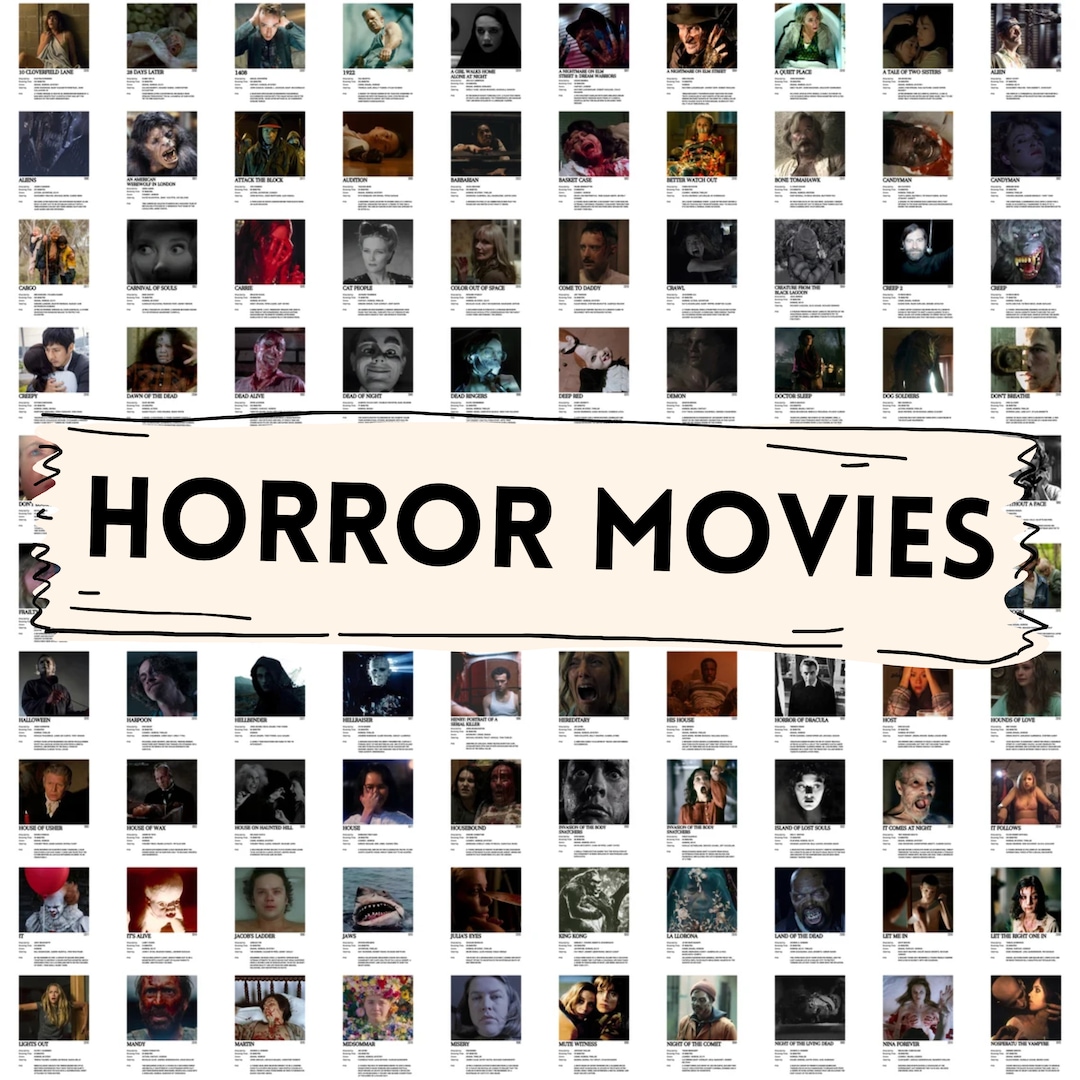 200 Pieces Best Horror Movies Mini Poster Minimalist Horror Movies ...