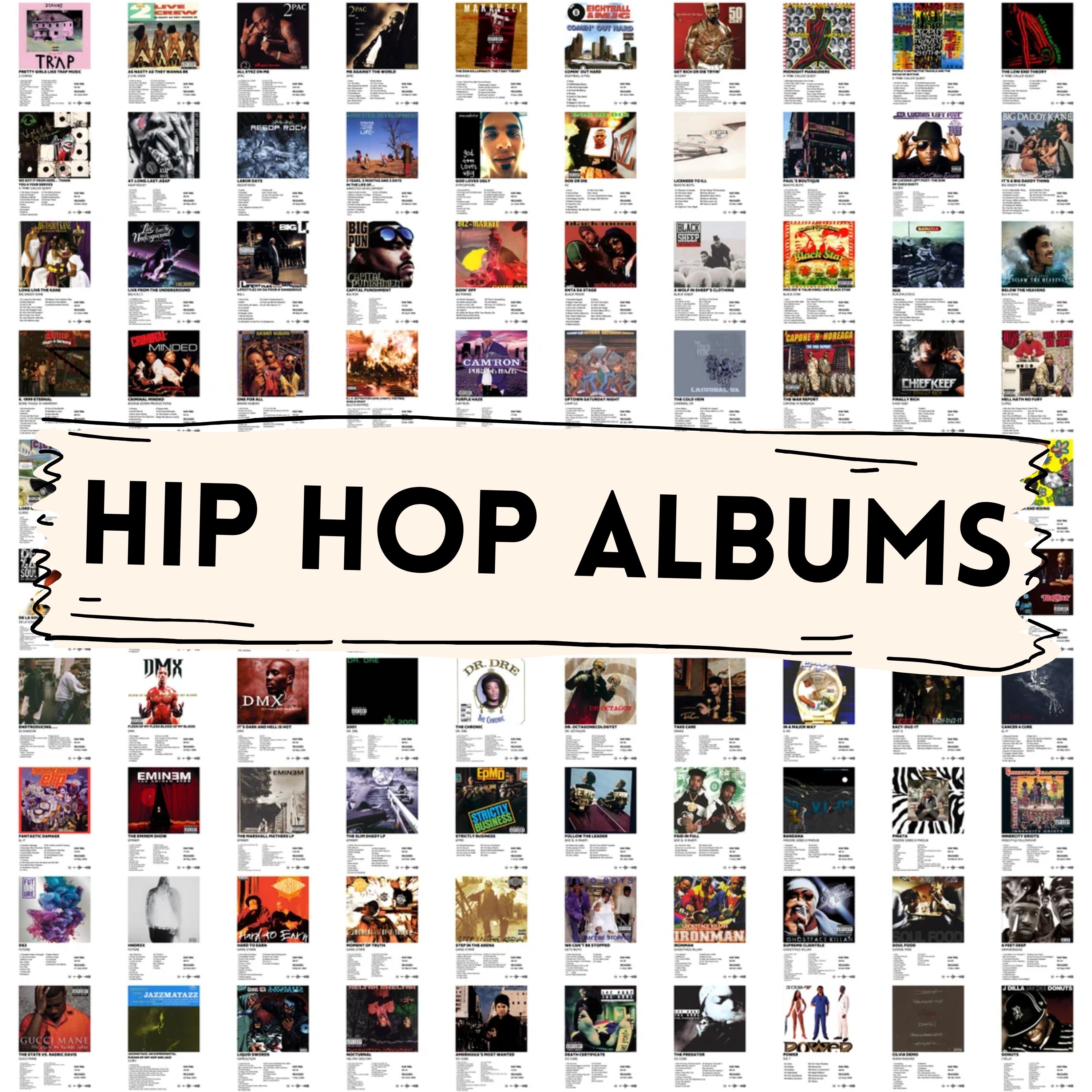 250 Pieces Hip Hop Albums of All Time Mini Poster Home Decor ...