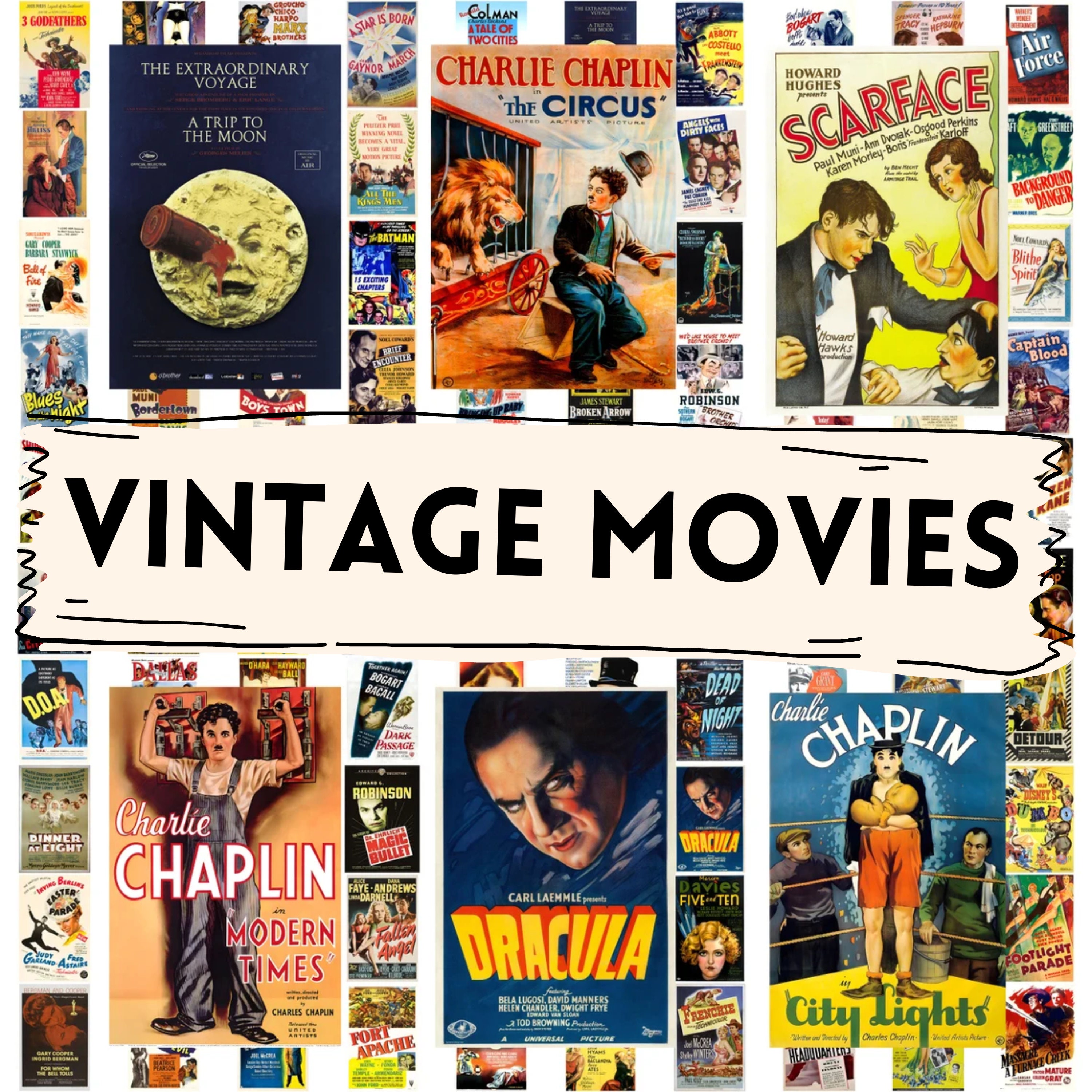 400 Pieces Best Vintage Movies Poster Collage Vintage Movies Poster ...