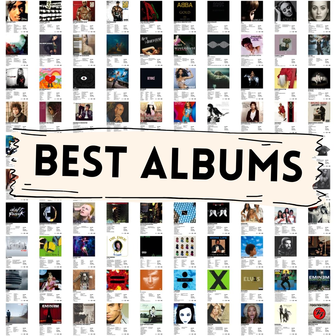 1600 Pieces Best Albums Cover Mini Poster Minimalist Music Poster ...