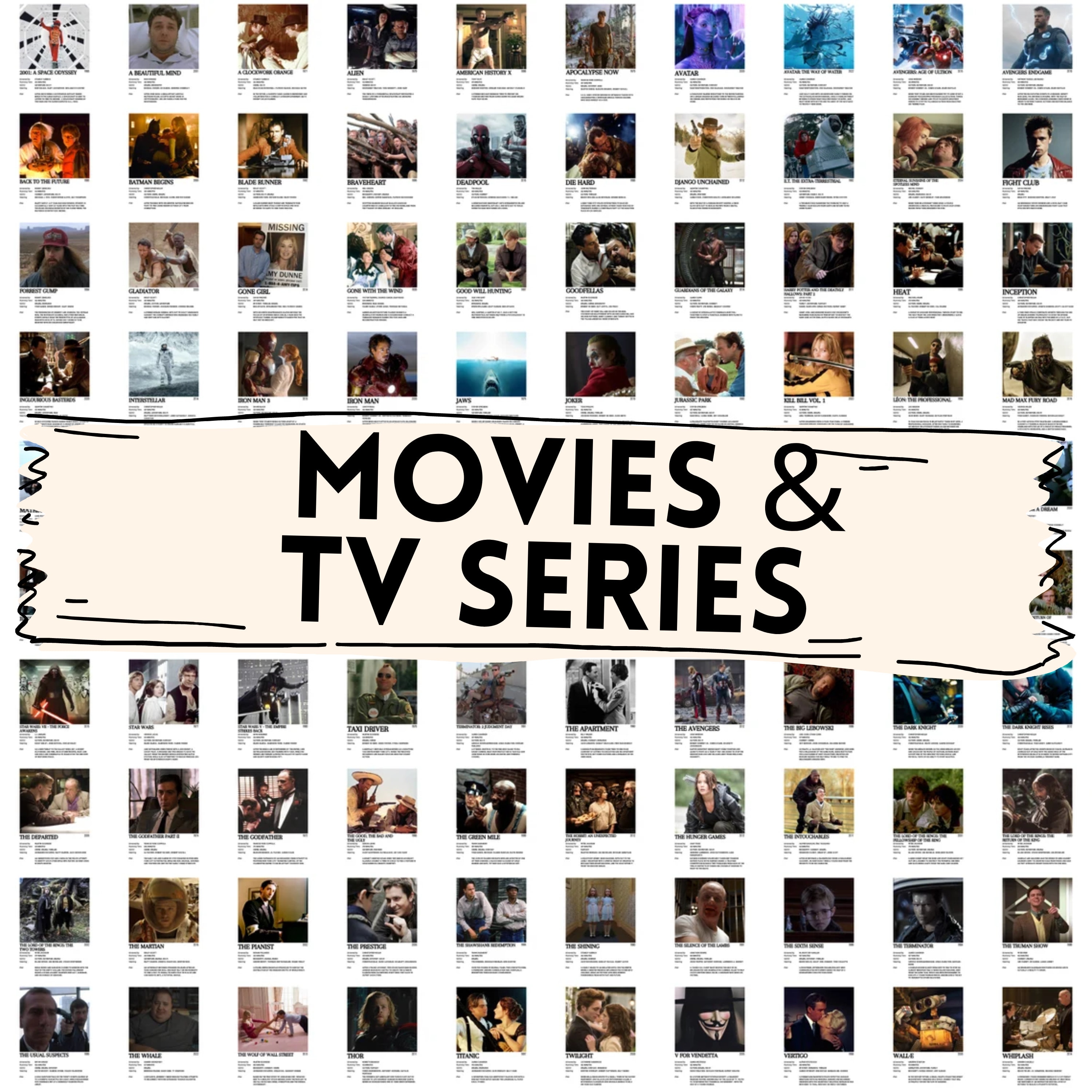 1300 Pieces Best Movies and Tv Series Mini Poster Minimalist Movies/tv ...