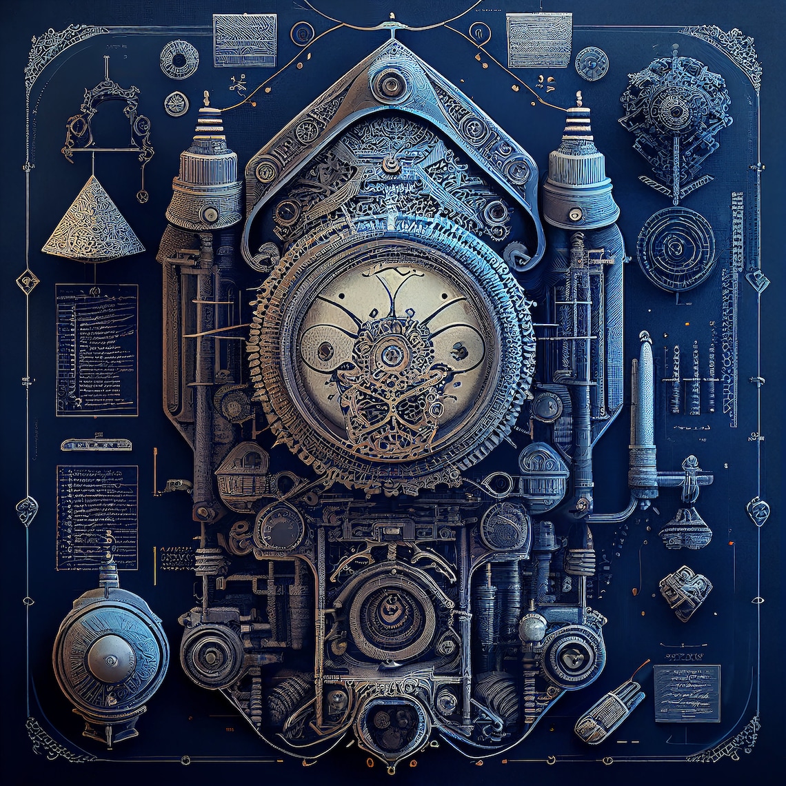 Time Machine Blueprint Digital Art by Merlin Web Wizard - Etsy